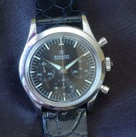 #4740 Rodania Geometer valjoux 72 three registers chronograph - A ...