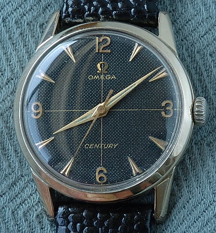 #2999 Fifties vintage Omega Century -black textured dial - A Trebor's ...