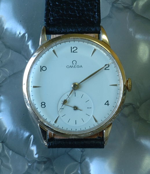 #5463 Omega 18k gold 36mm manual cal 265 c1947 - A Trebor's Vintage Watches