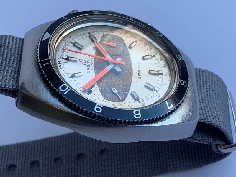 #5852 Breitling Sprint Chronograph 60's/70's vintage - surfboard dial ...