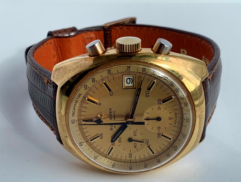 #5900 Rare Bucherer 70's Vintage Automatic Lemania 1340 Chronograph - A ...