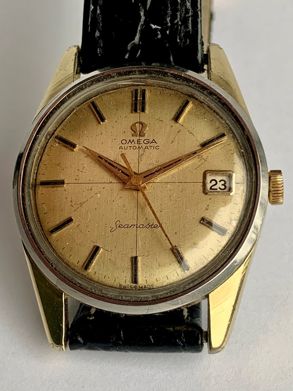 #5905 Omega Seamaster automatic circa 1960 with golden hue patina - A ...